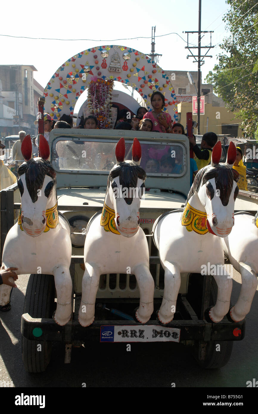 street procession in a bikaner old town backstreet Stock Photo - Alamy