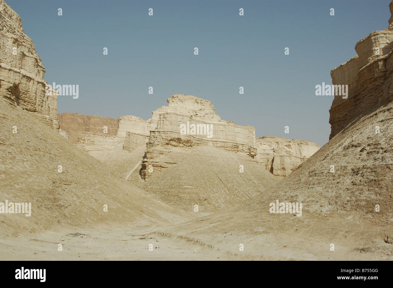 Israel Sodom near the southern part of the Dead Sea Sandstone ravine ...