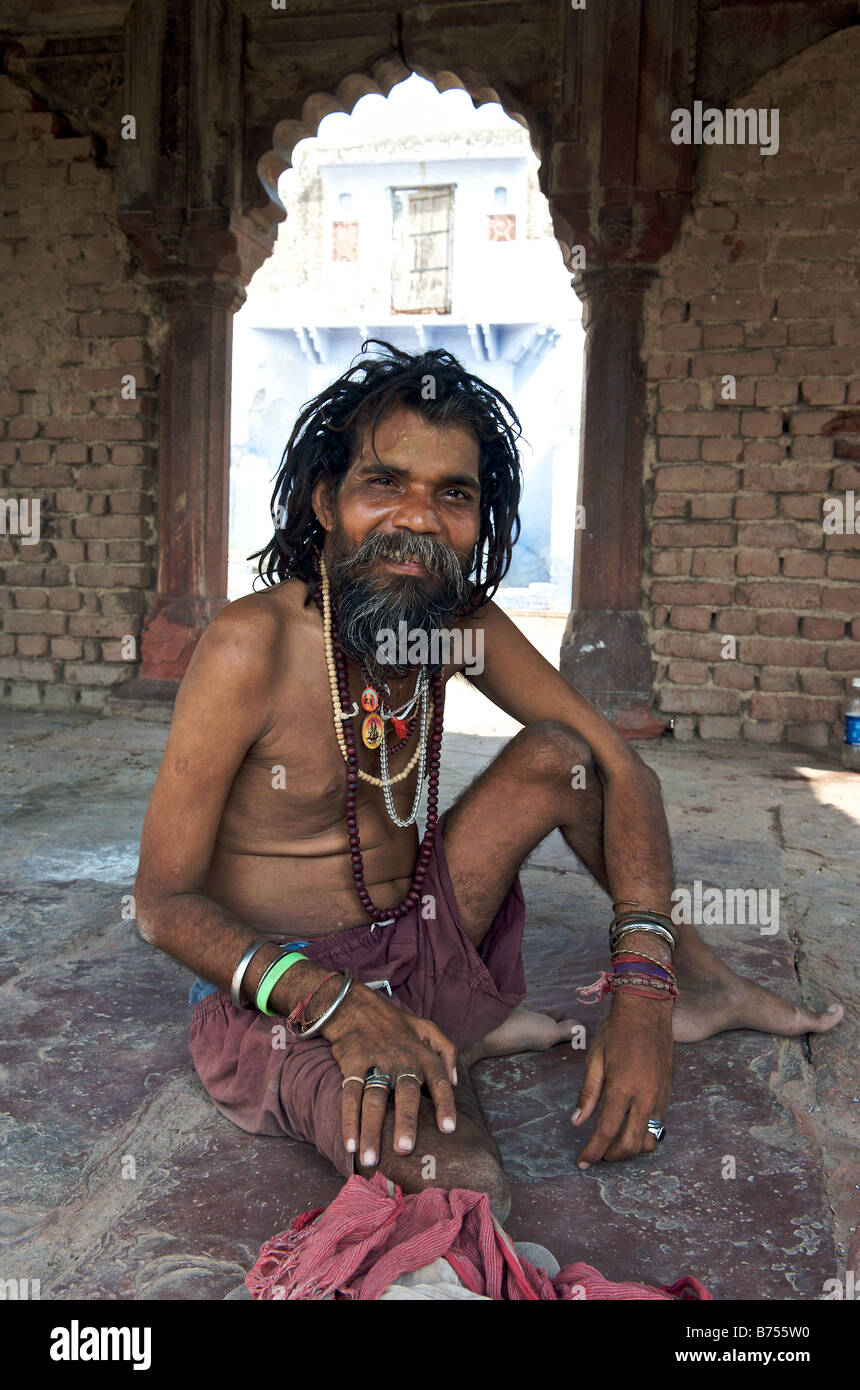 India Vrindavan a portrait of a Sadhu or holy man Stock Photo - Alamy