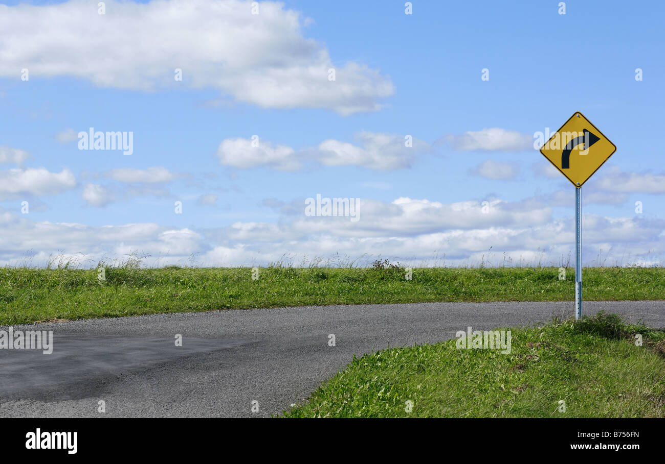 Traffic sign curve hi-res stock photography and images - Alamy