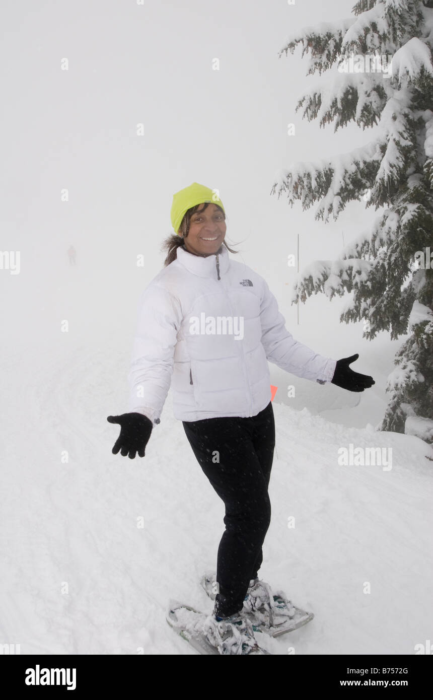 Snowshoeing african american hi-res stock photography and images - Alamy