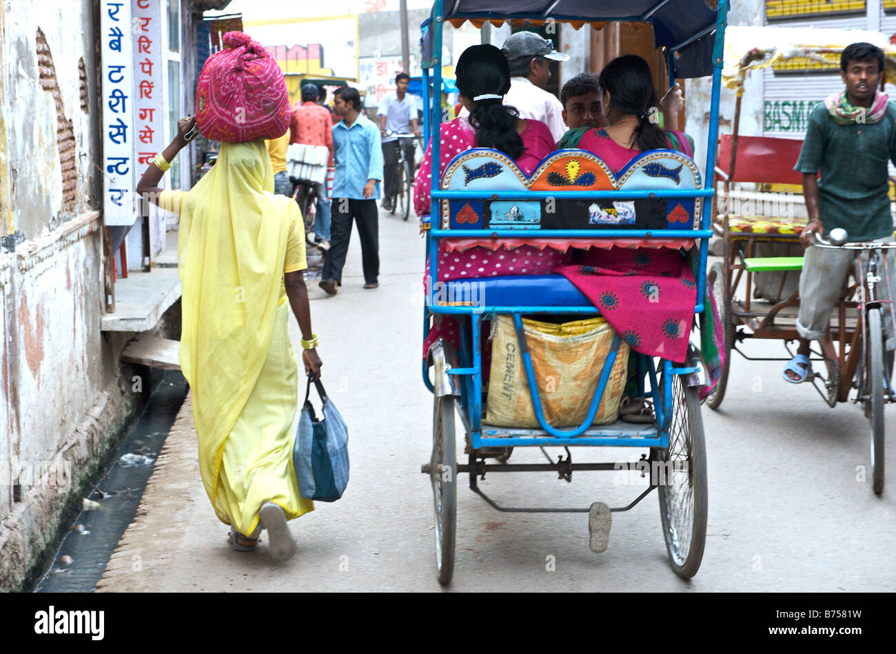 India Vrindavan streetscene Stock Photo - Alamy
