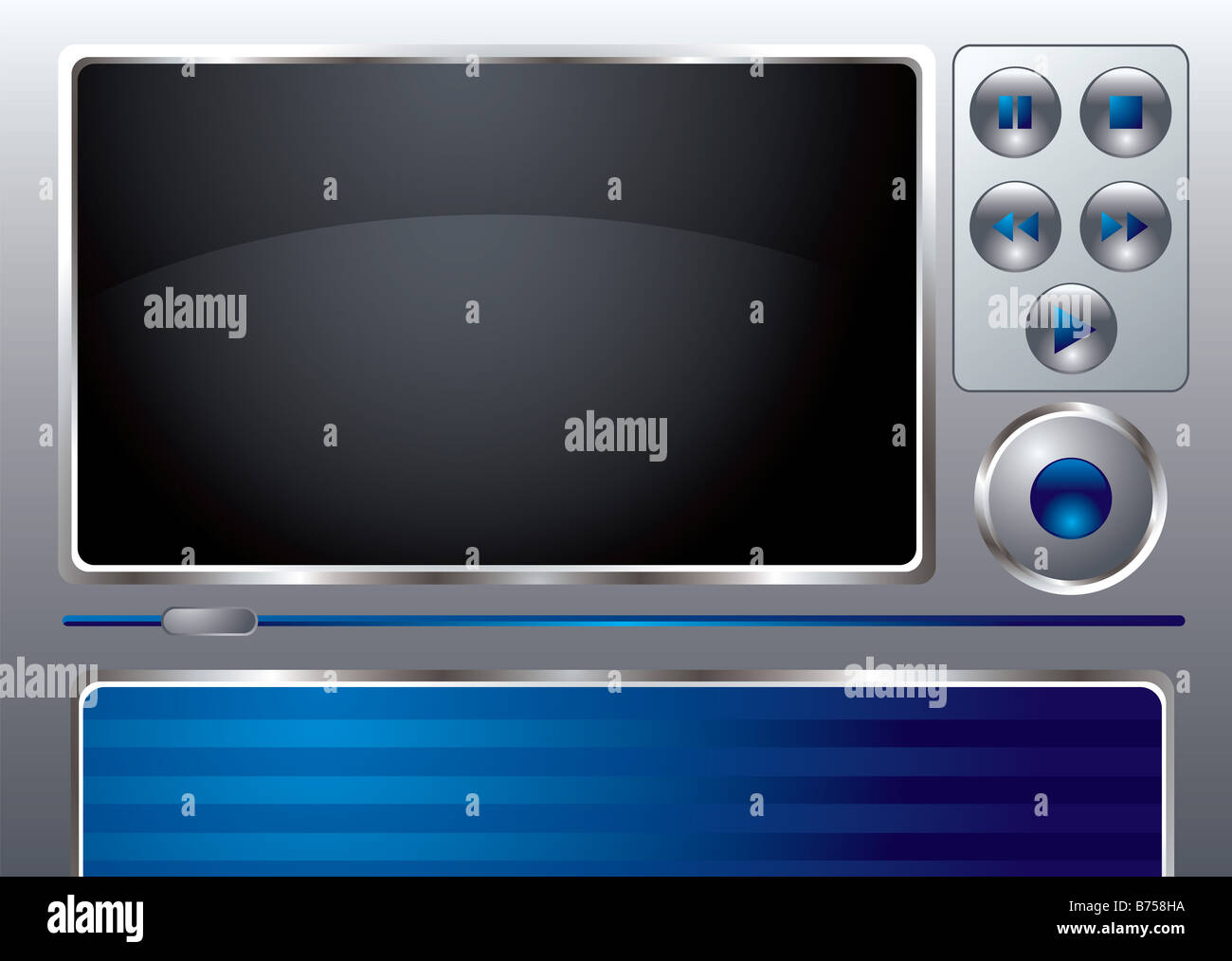 Blue and gray musical interface with room for your own text Stock Photo ...