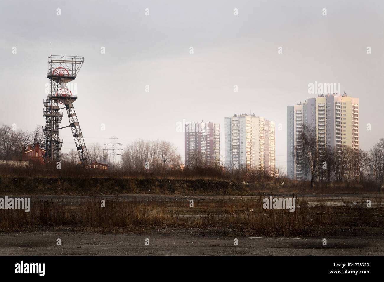 Katowice tower winding tower hi-res stock photography and images - Alamy