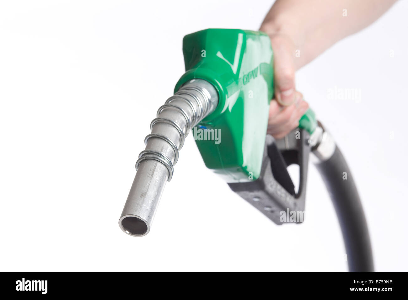 Hand holding gasoline pump Cut Out Stock Images & Pictures - Alamy