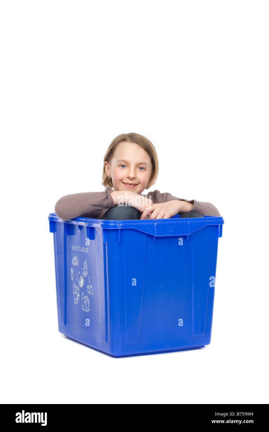 Garbage recycling concept person Cut Out Stock Images & Pictures - Alamy