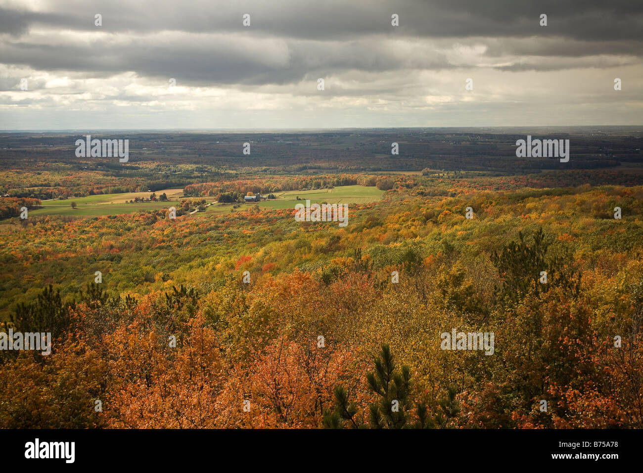 WISCONSIN - View of farms and forest from summit observation tower on ...