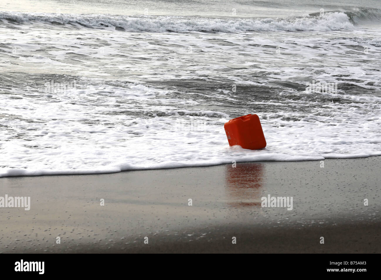 Plastic Container Bottle Washed up on Beach Stock Photo - Alamy