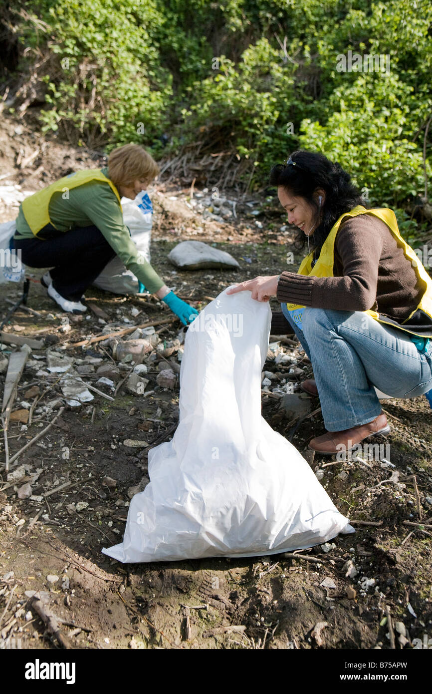 Women helping with community clean-up, Vancouver, Canada Stock Photo ...