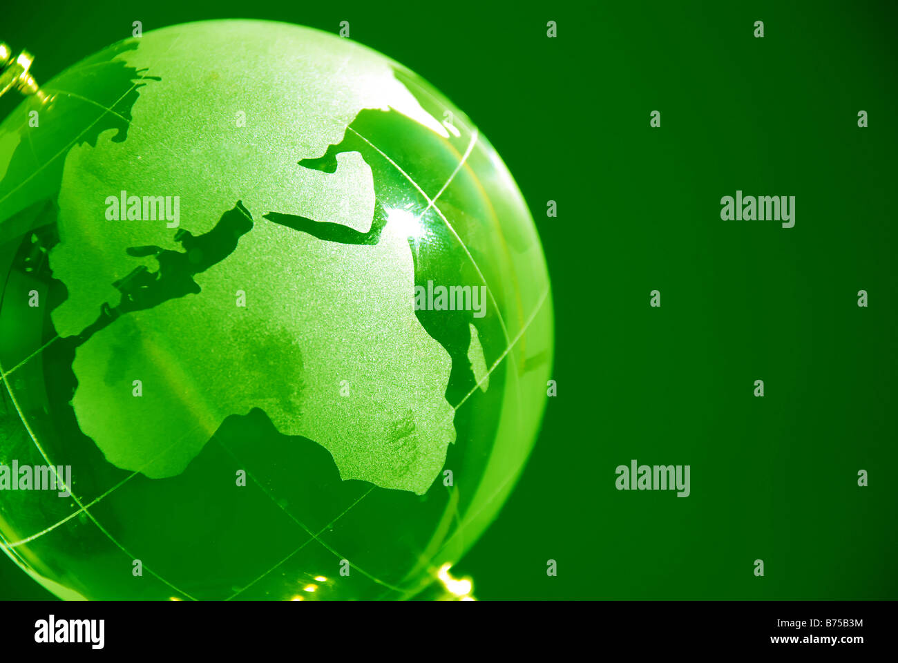 Green glass globe high resolution image Stock Photo - Alamy