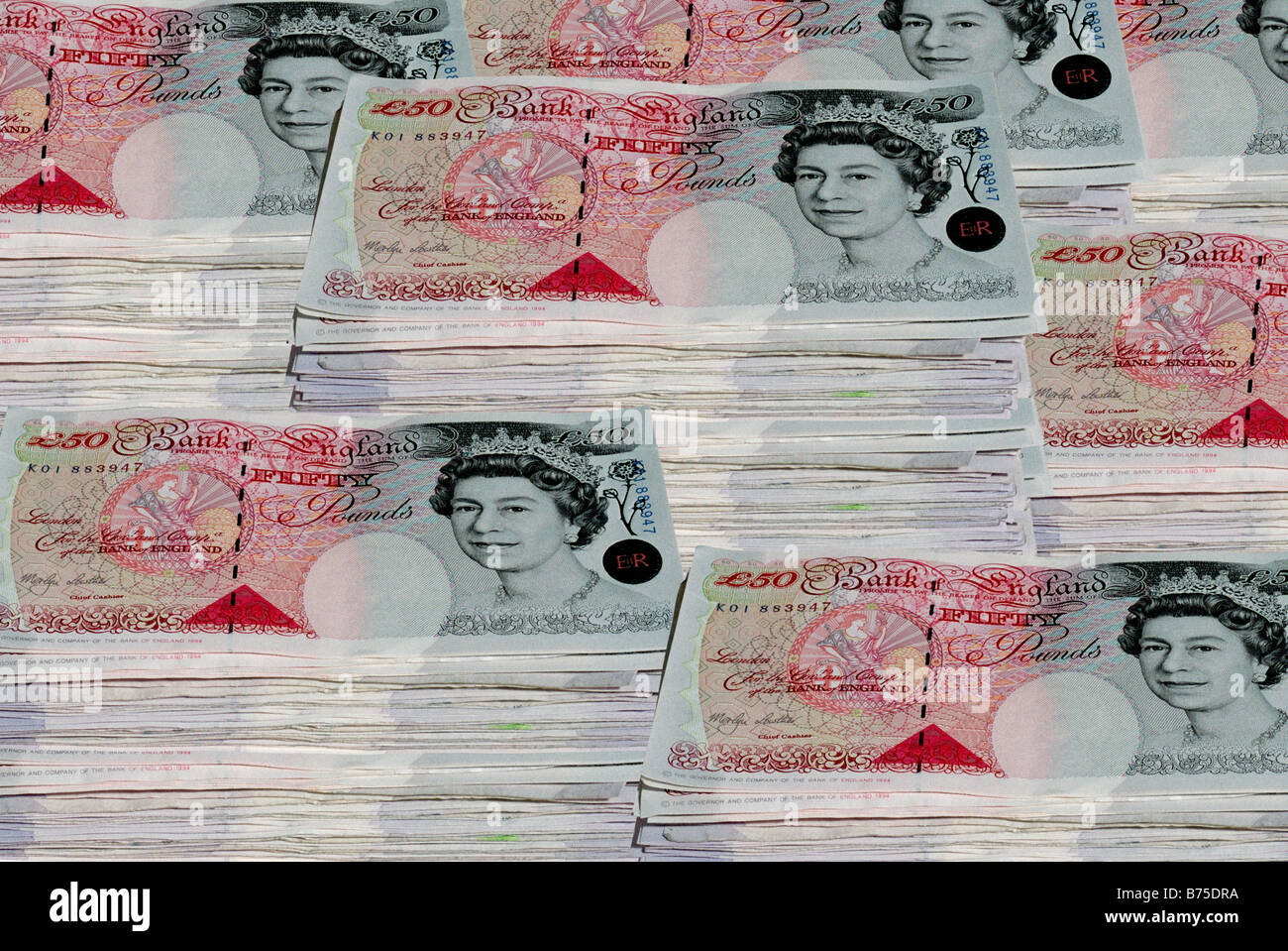 Piles of British bank notes Stock Photo - Alamy