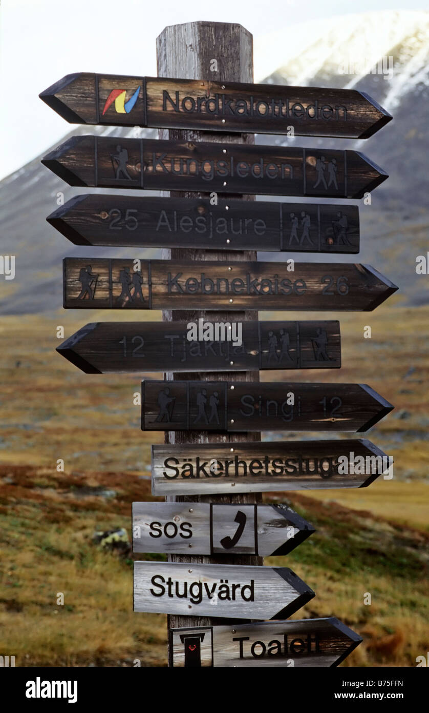 signposts in lapland sweden Stock Photo - Alamy