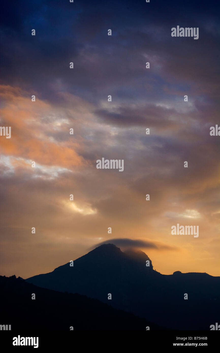 Spanish mountain sunset Stock Photo - Alamy