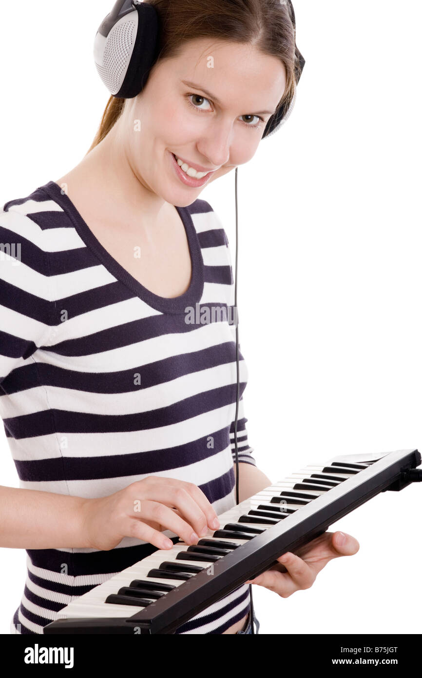 girl with keyboard Stock Photo - Alamy