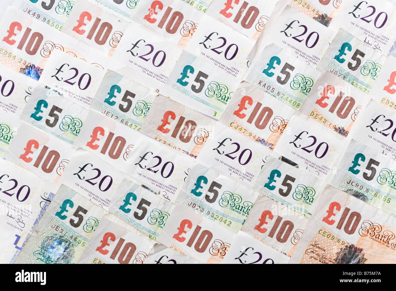 Mosaic of UK banknotes Stock Photo - Alamy
