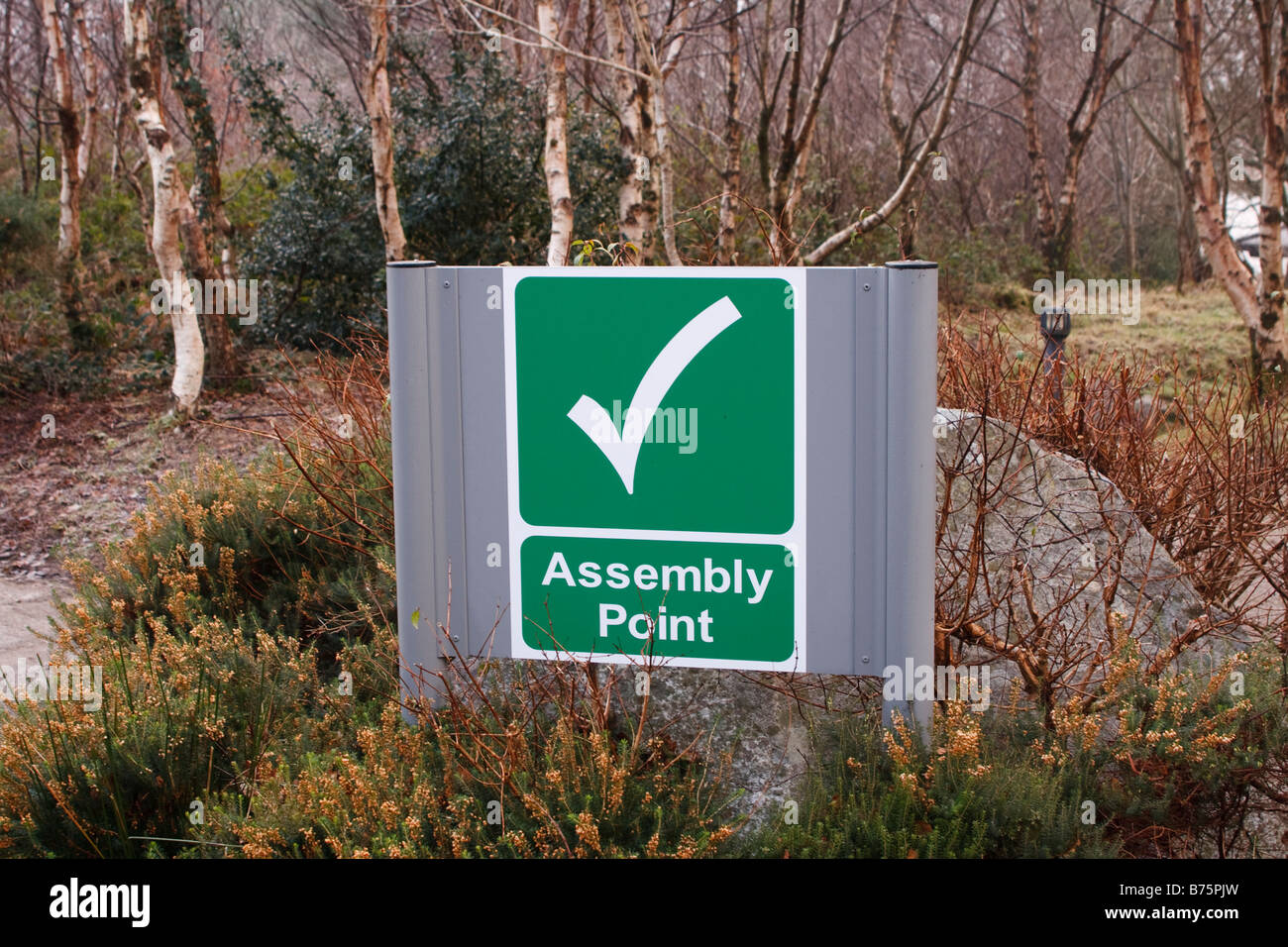 Emergency assembly point sign hi-res stock photography and images - Alamy