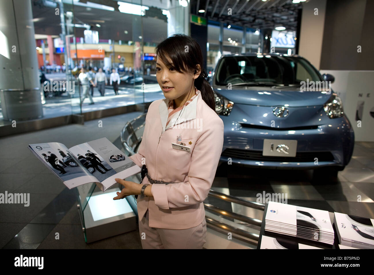 Toyota display hall in Tokyo where the latest models are being shown ...