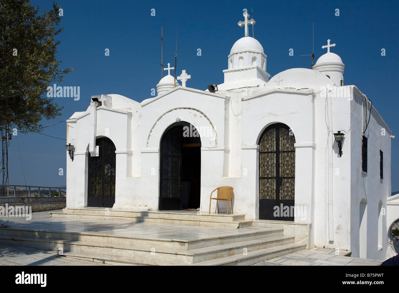 Hill in Lykavittos Athens Greece Mount Lykabettus St George church ...