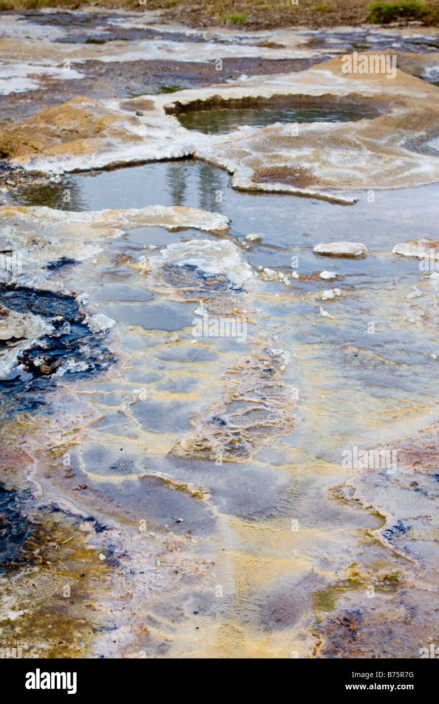 geothermal spring with sulphur Iceland Stock Photo - Alamy