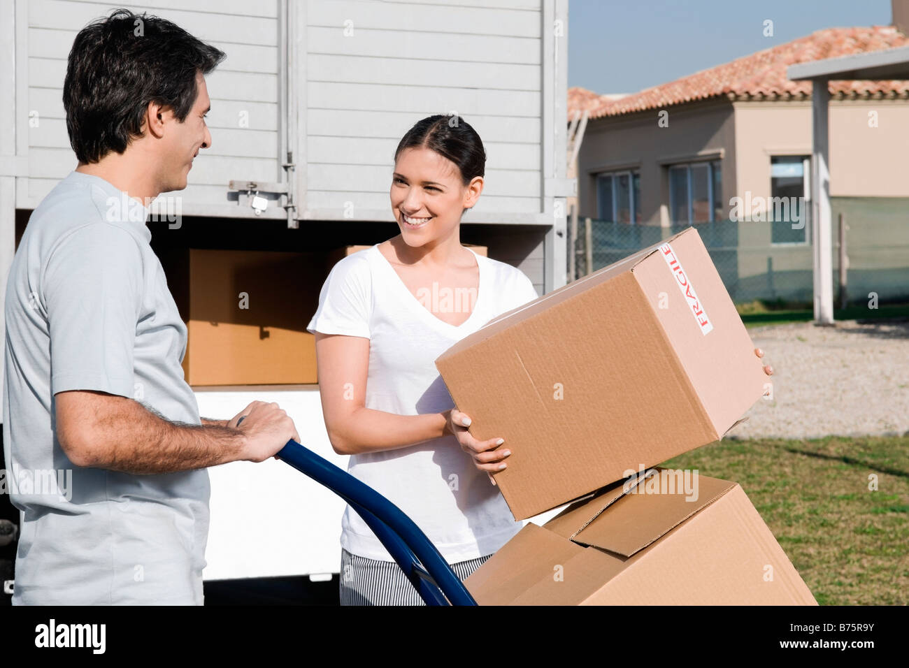 Two men pushing each other hi-res stock photography and images - Alamy