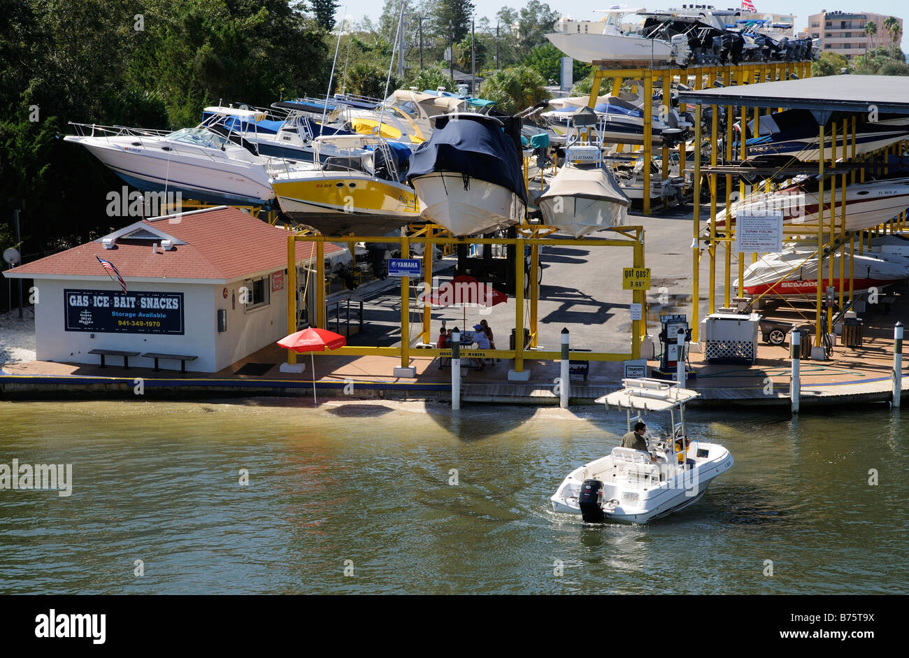 Siesta Key marina and boat storage business Intracoastal Waterway on ...
