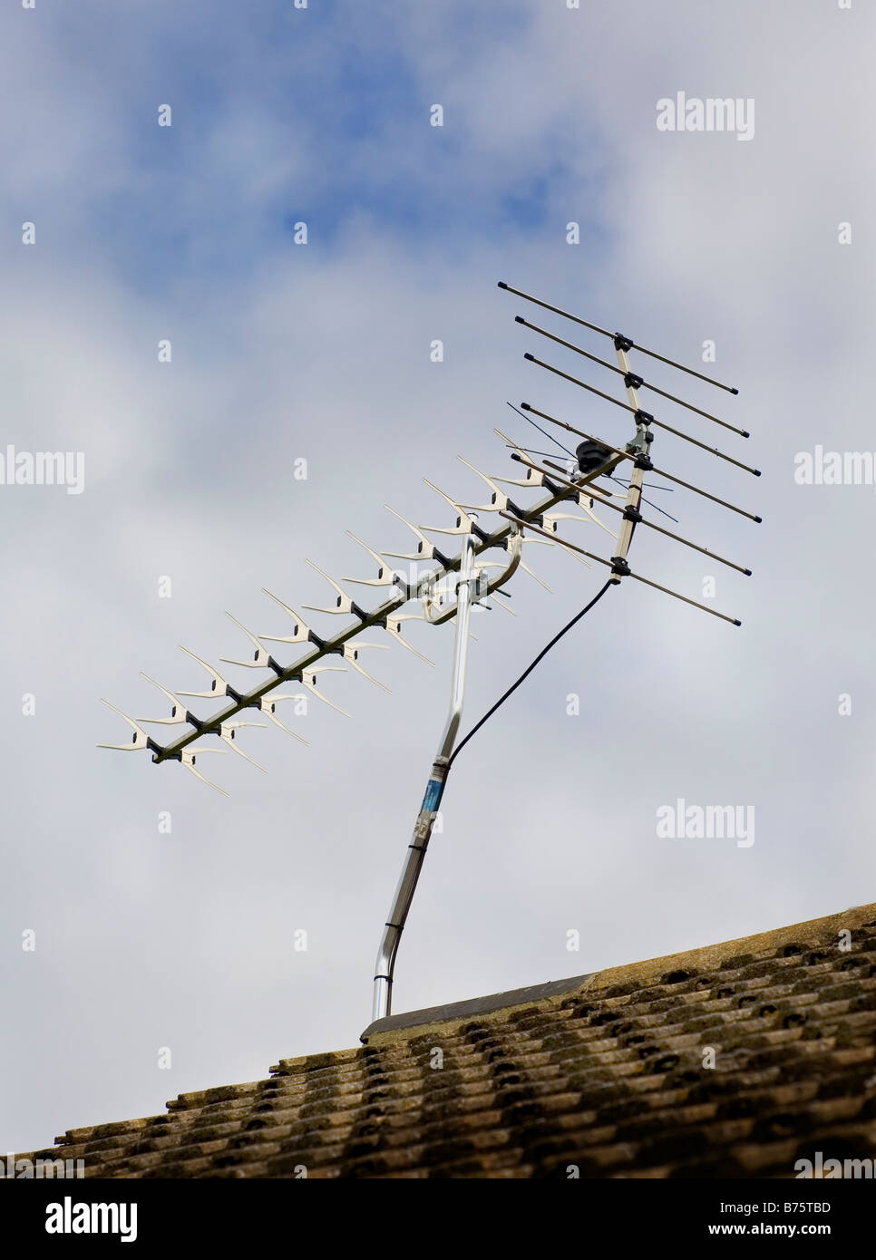 Rooftop t v antennas hi-res stock photography and images - Alamy