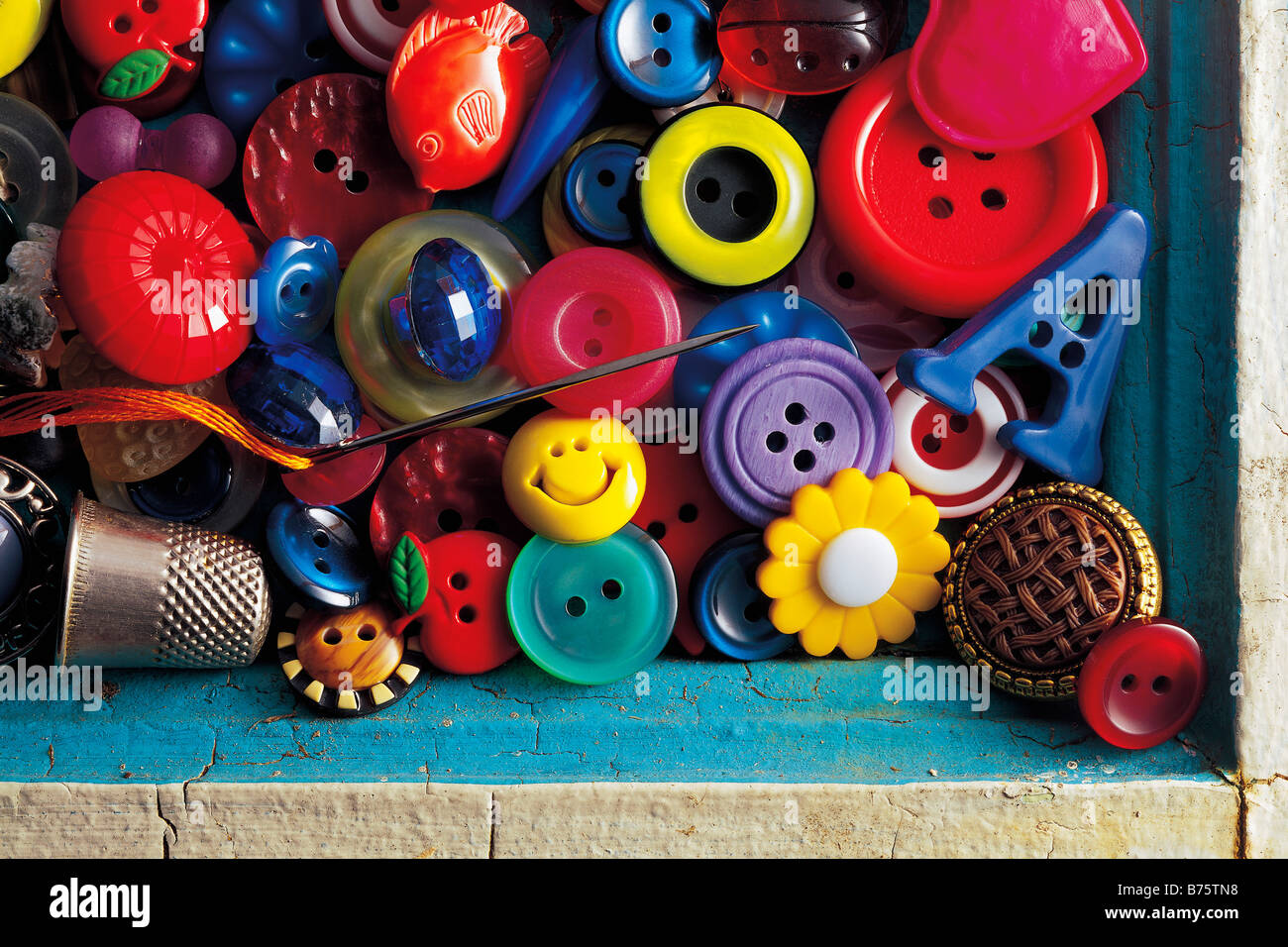 Close-up of assorted buttons Stock Photo - Alamy