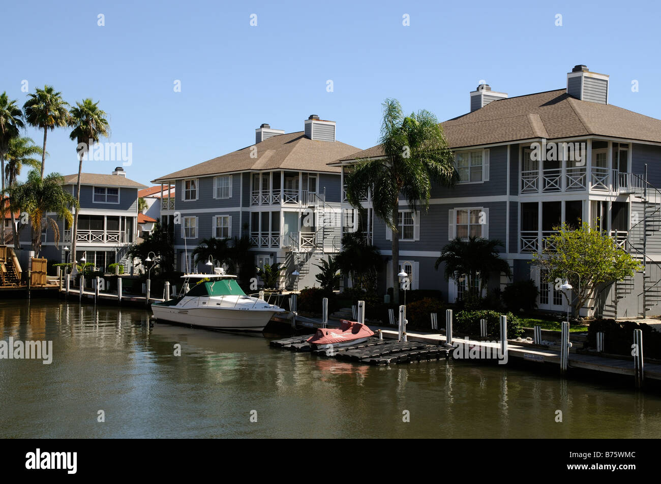 Waterfront marina housing Siesta Key Sarasota Florida USA Stock Photo ...