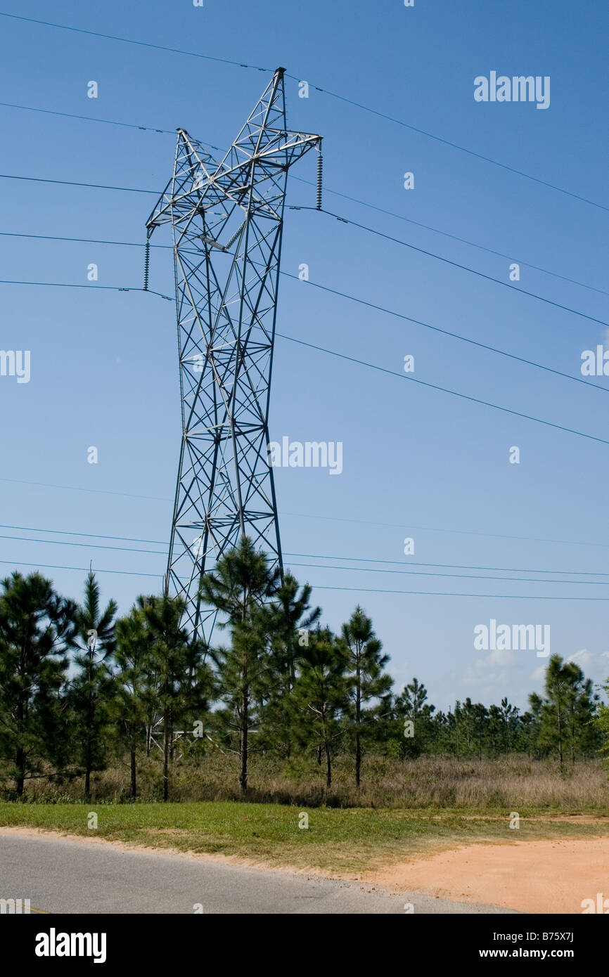 Electrical power tower, Florida Stock Photo - Alamy