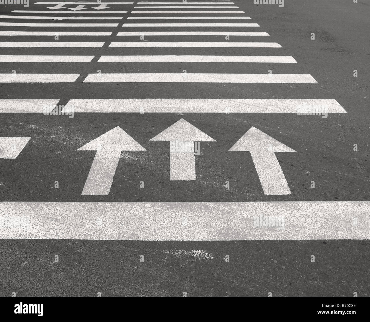 Pedestrian crossing with arrows Stock Photo - Alamy