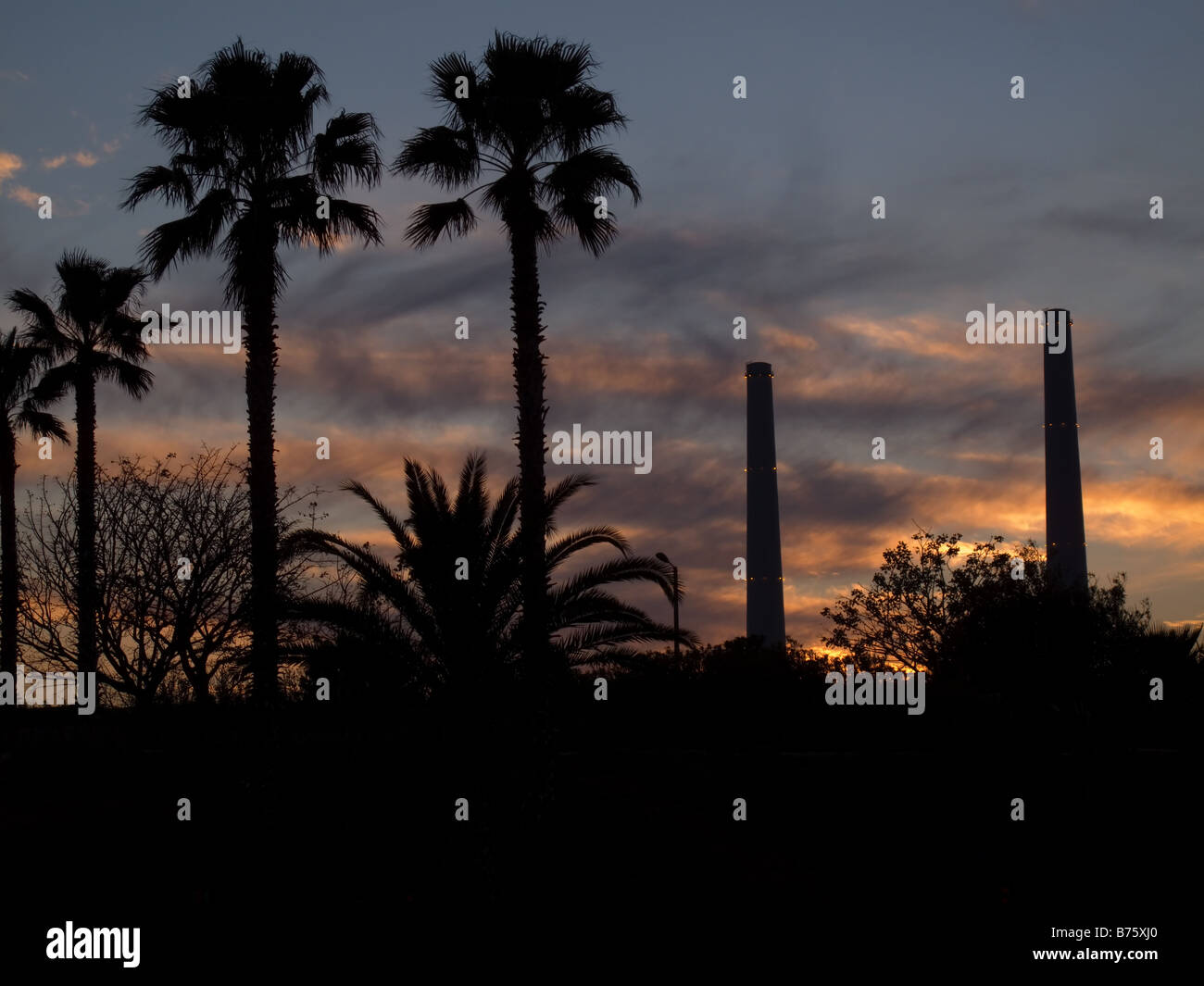 Orot Rabin Power Station Sunset Hedera Israel Stock Photo - Alamy
