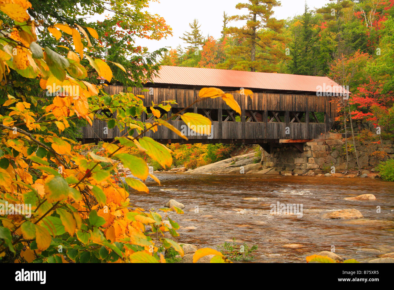 Albany Bridge, Kancamagus Highway, White Mountains, New Hampshire, USA ...