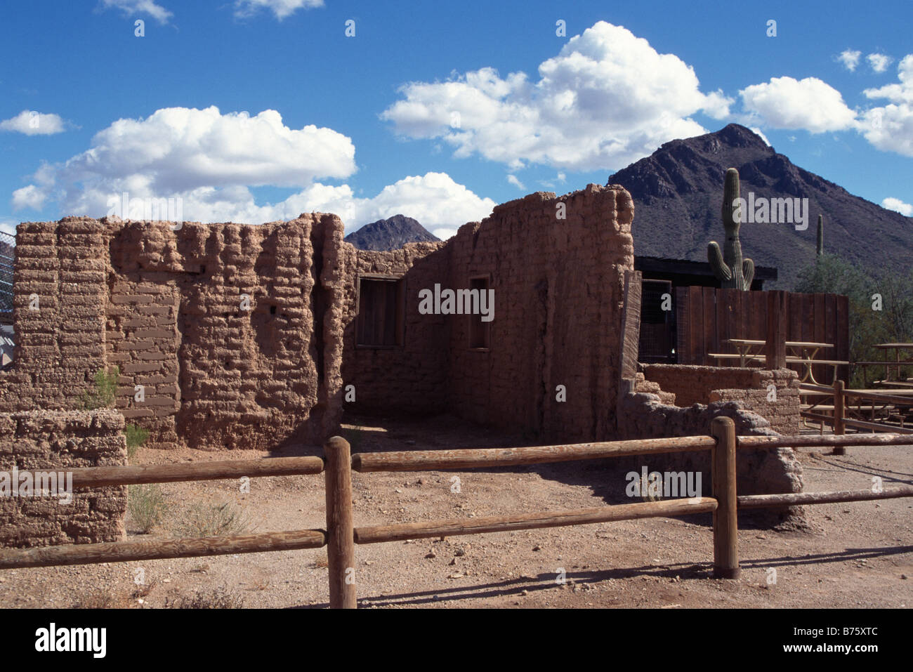 Adobe structure at Old Tucson Studios. Old Tucson studios makes its own ...