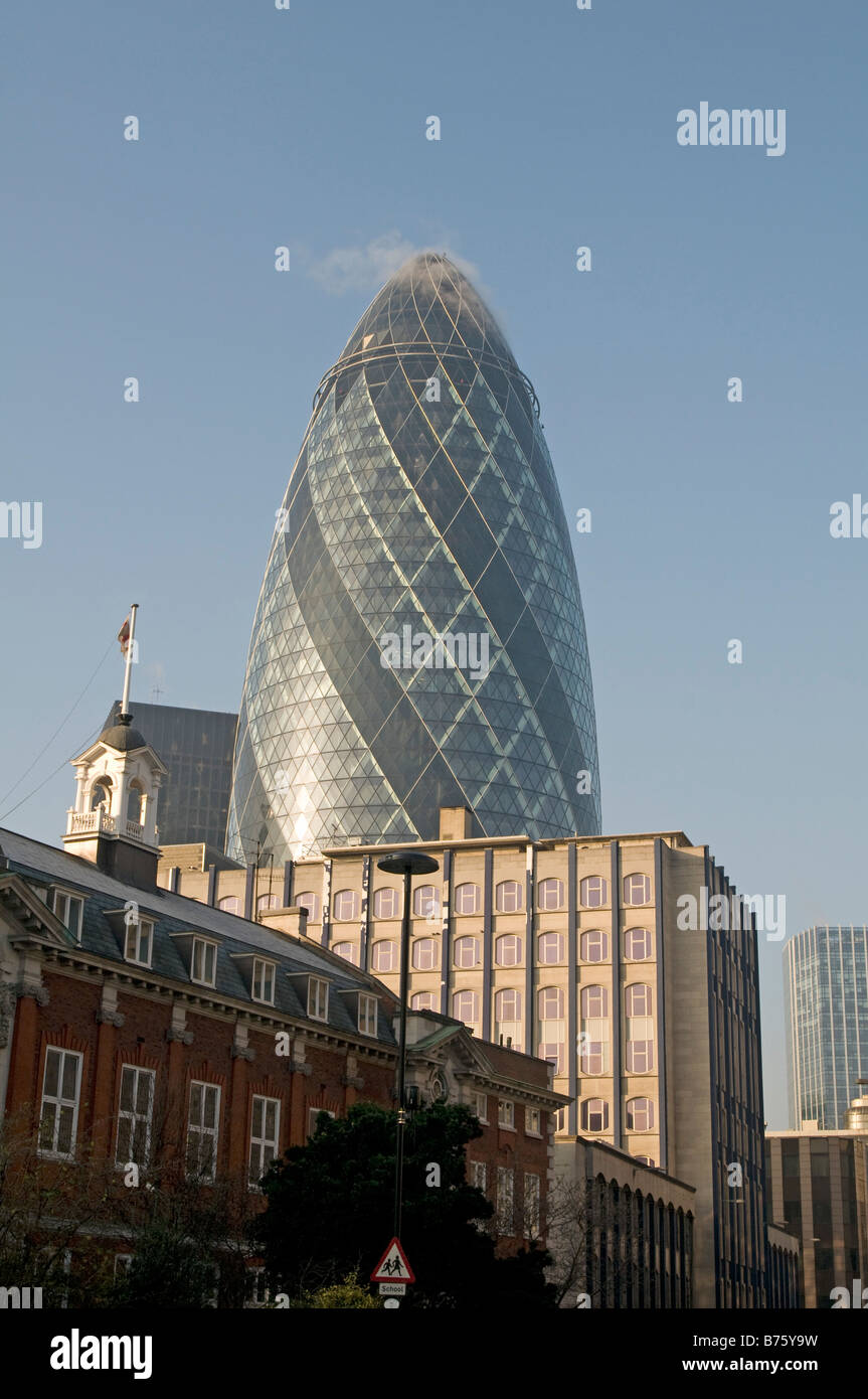 30 St Mary Axe, also known as the Swiss Re Tower or 'The Gherkin', is a ...