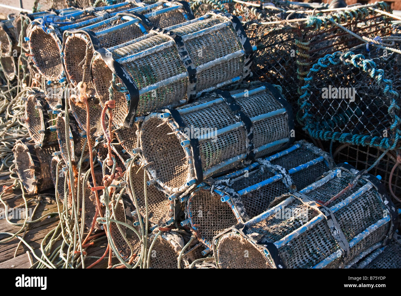 prawn and "lobster pots" ready for use Stock Photo - Alamy