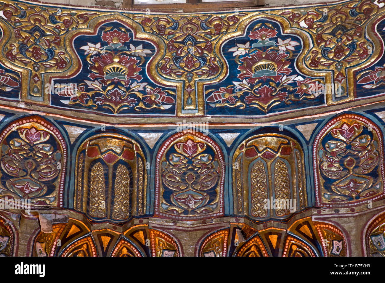 Complex of Sultan Hasan, Cairo, Egypt, detail of zone of transition of ...