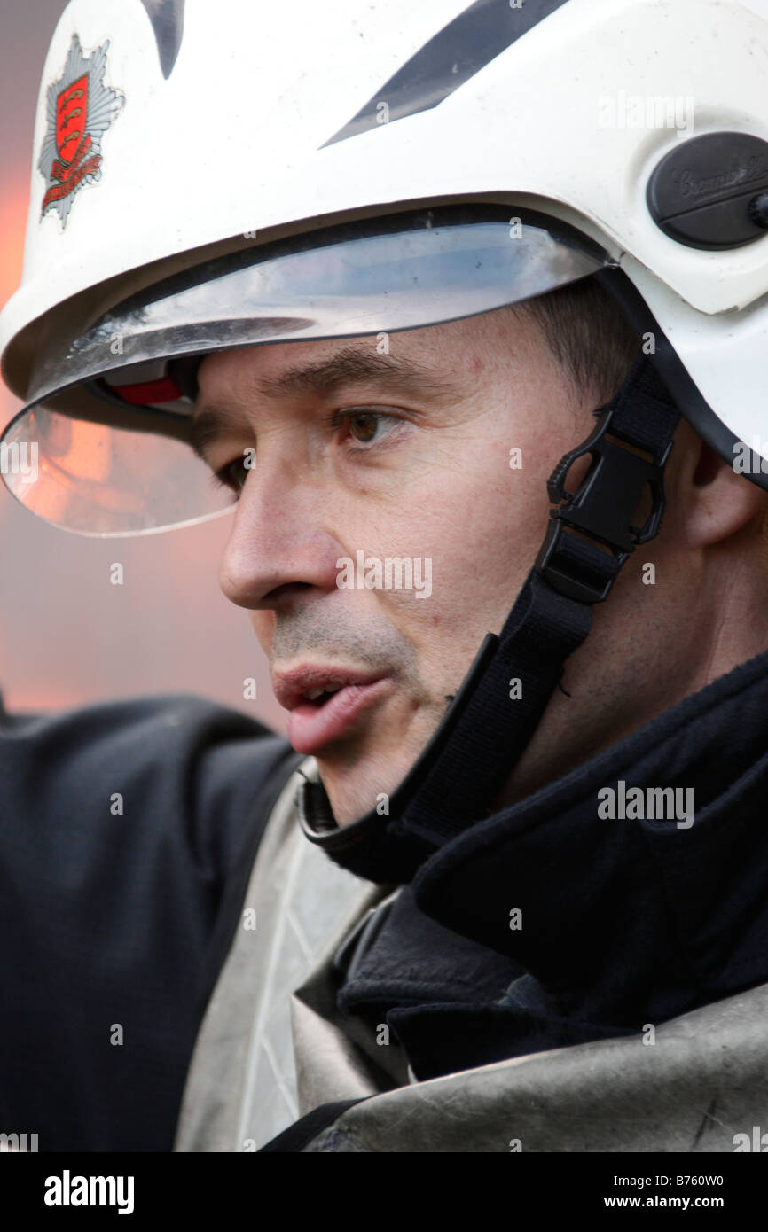 Fire Officer directing operations Stock Photo - Alamy