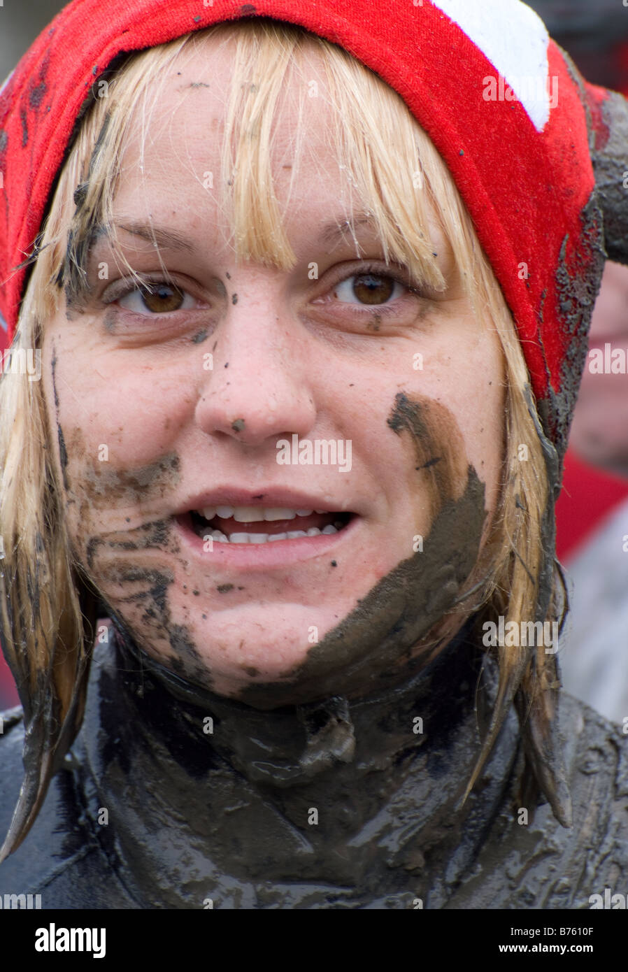 a female competitors looks puzzled as why she competed in the crazy ...