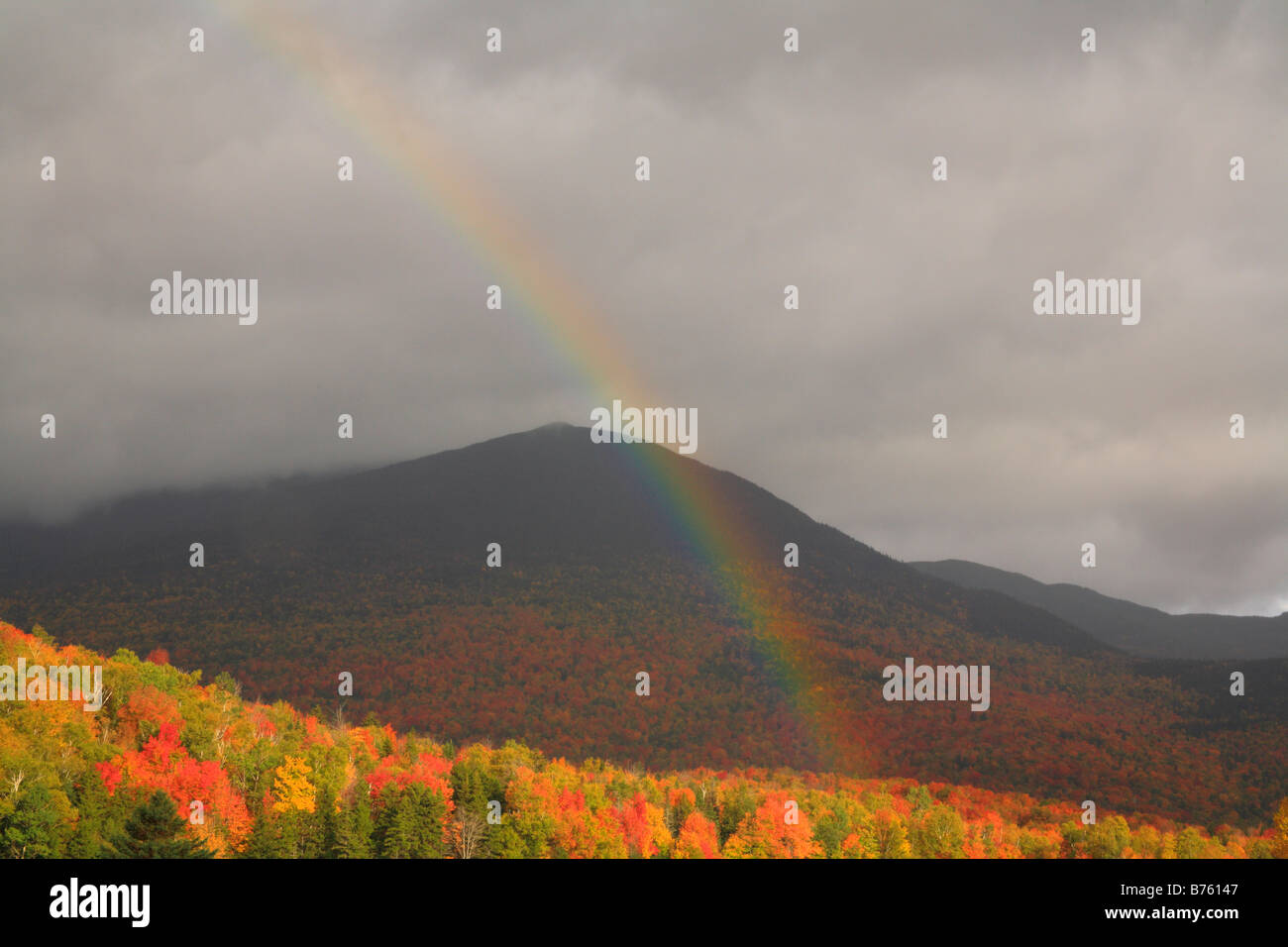 Rainbow in Pinkham Notch, White Mountains, New Hampshire, USA Stock ...