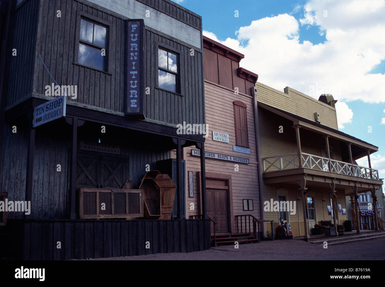 Typical old western town buildings at Old Tucson Studios, Tucson ...