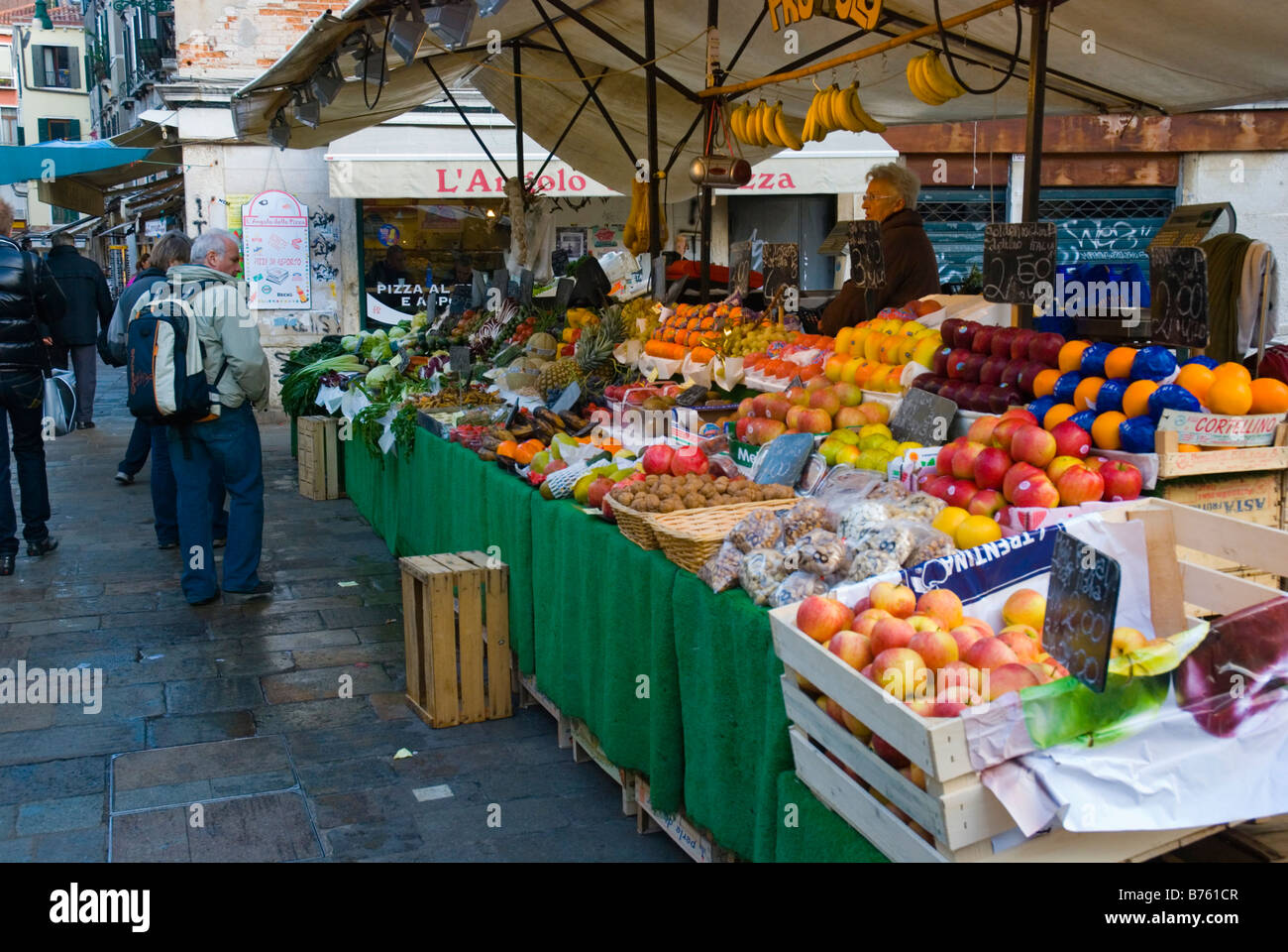 Market stalls in Cannaregio district of Venice Italy Europe Stock Photo ...