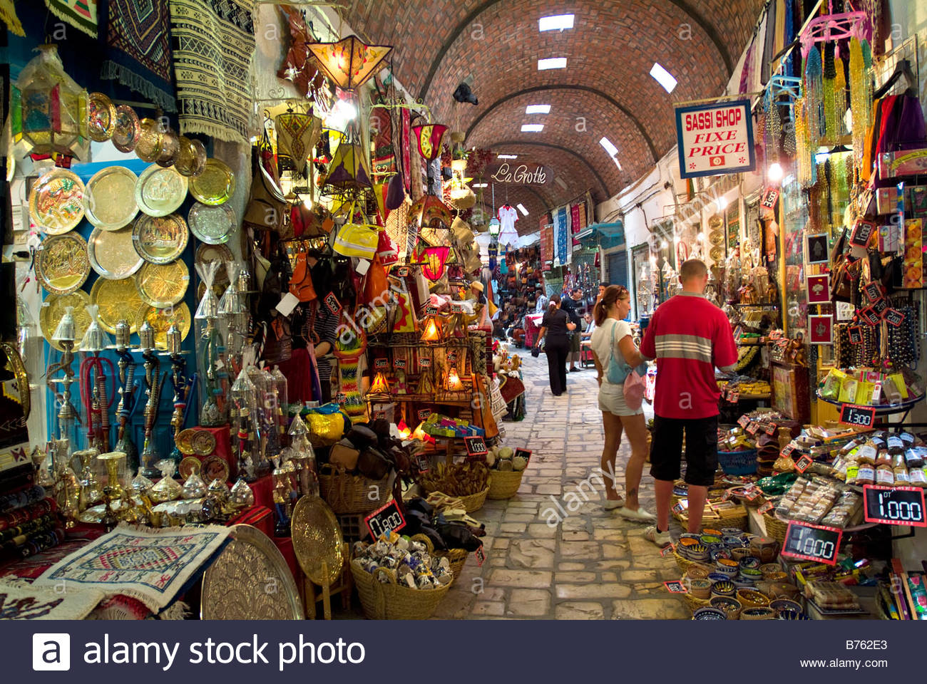 Shops at the souk in the Medina, Sousse, Tunisia Stock Photo: 21646635 ...