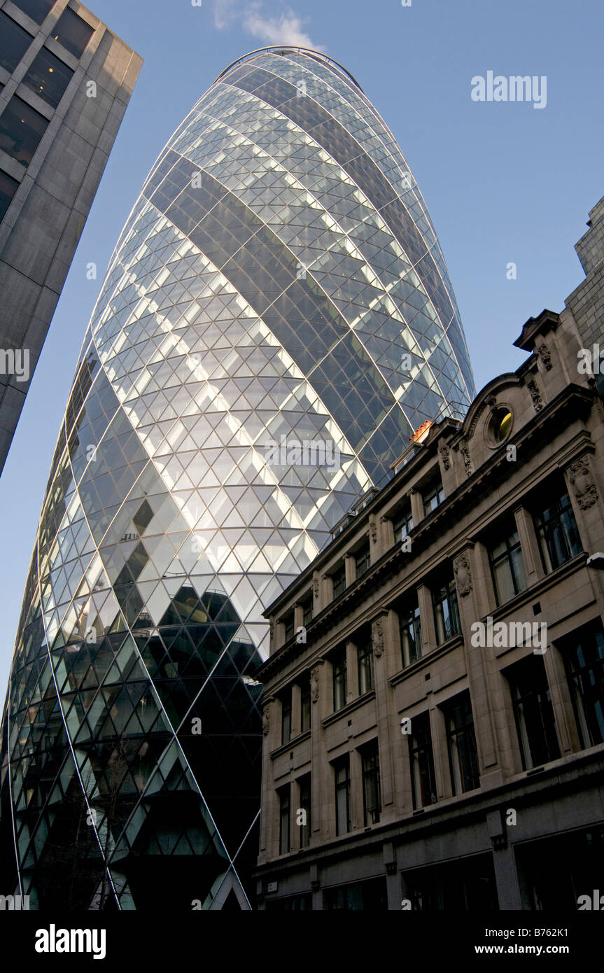 30 St Mary Axe, also known as the Swiss Re Tower or 'The Gherkin', is a ...