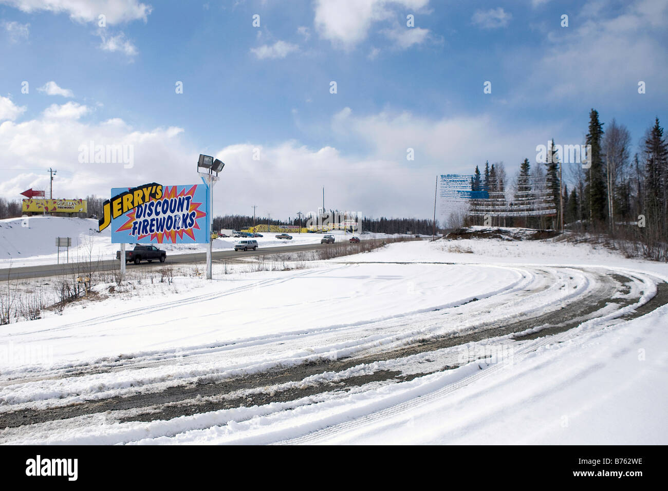 Sign advertising a fireworks stand hi-res stock photography and images ...