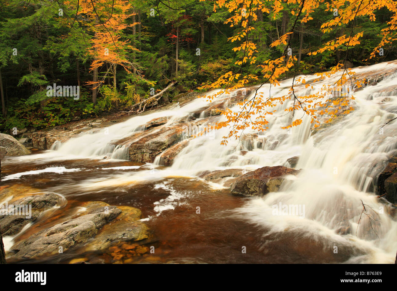Waterfall on Cascade Brook, Beside Cascades-Basin Trail, Appalachain ...