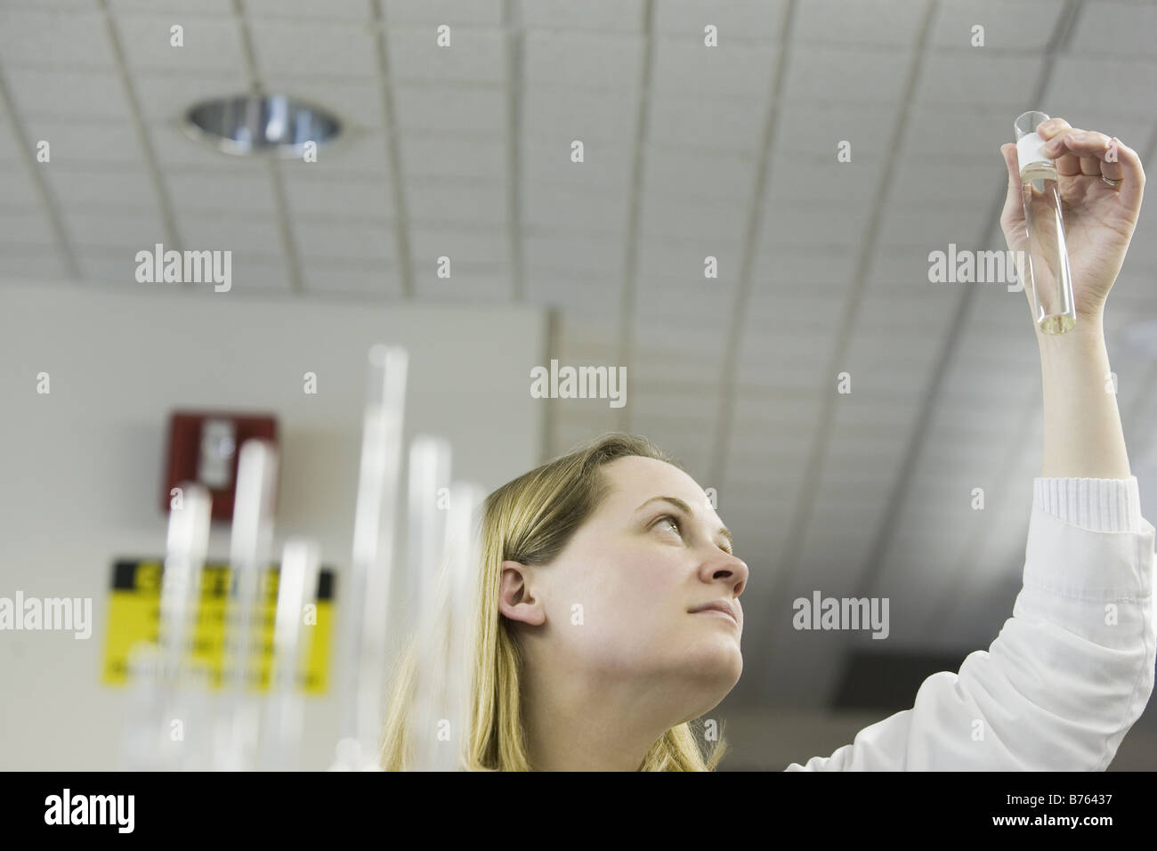 Female scientist researcher observing hi-res stock photography and ...