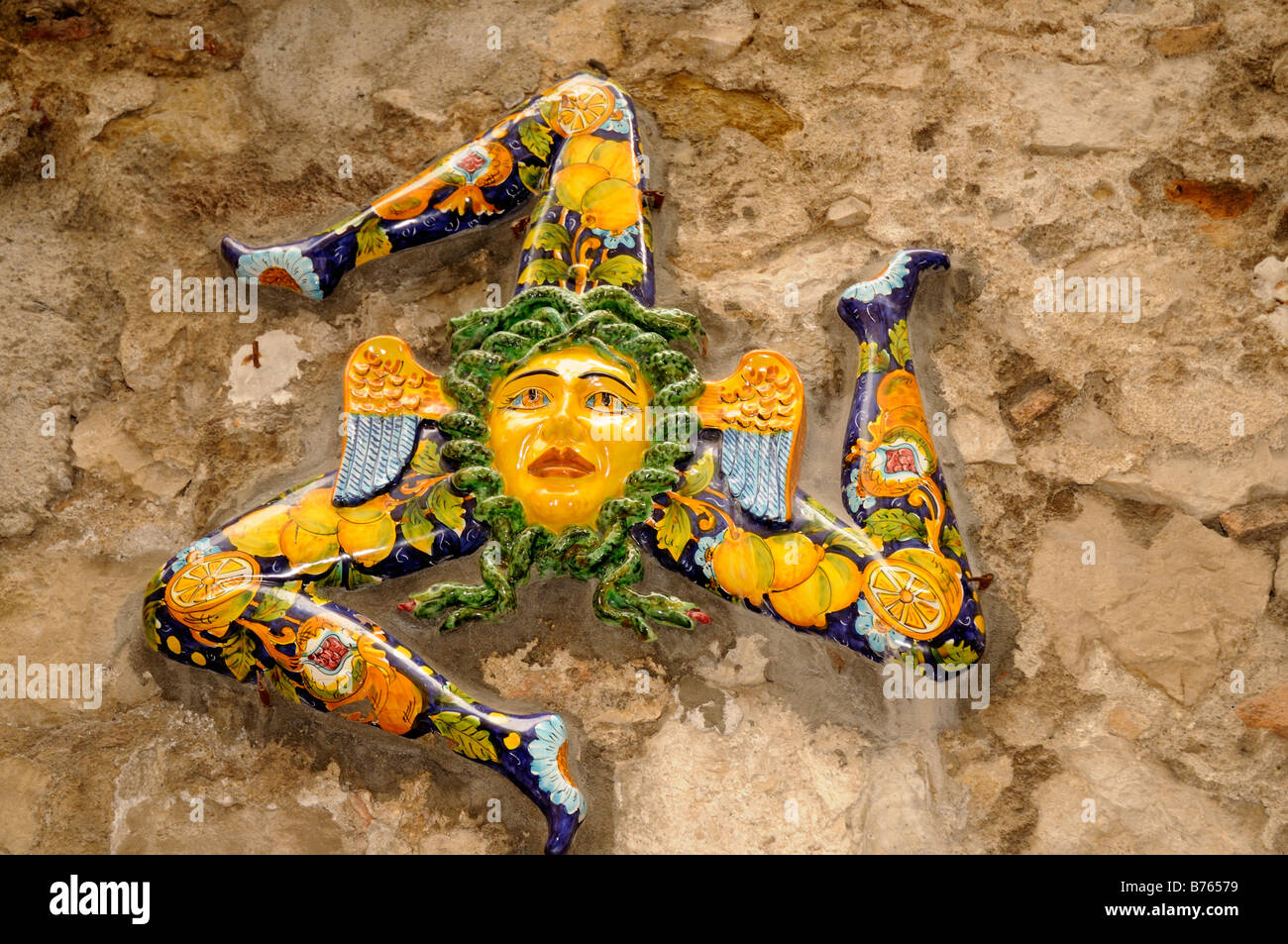 Ceramic Trinakria- Triangular Symbol of Sicily, Taormina, Sicily, Italy ...