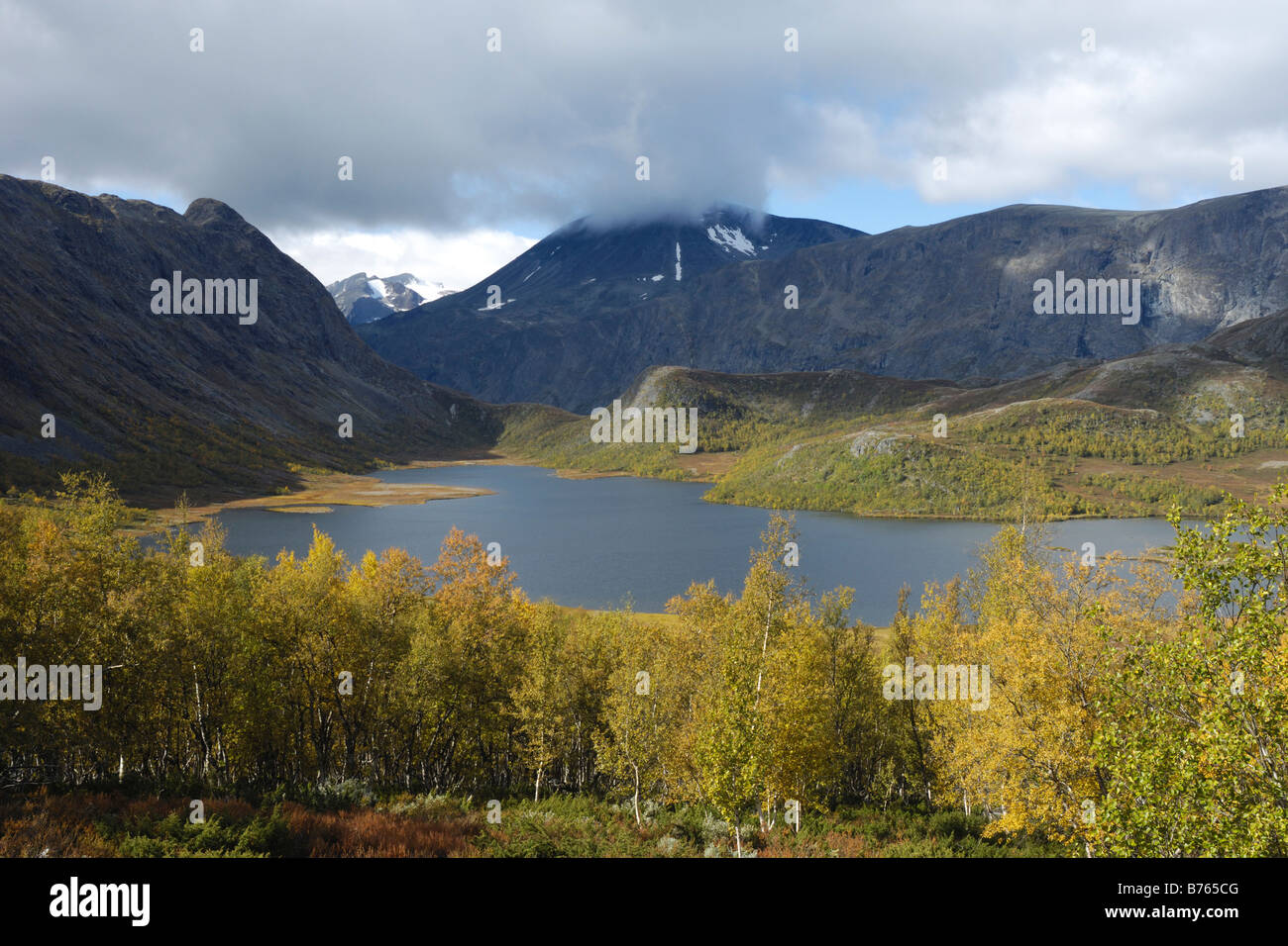 leirungsdalen mountain range scenery lake norway north europe landscape ...