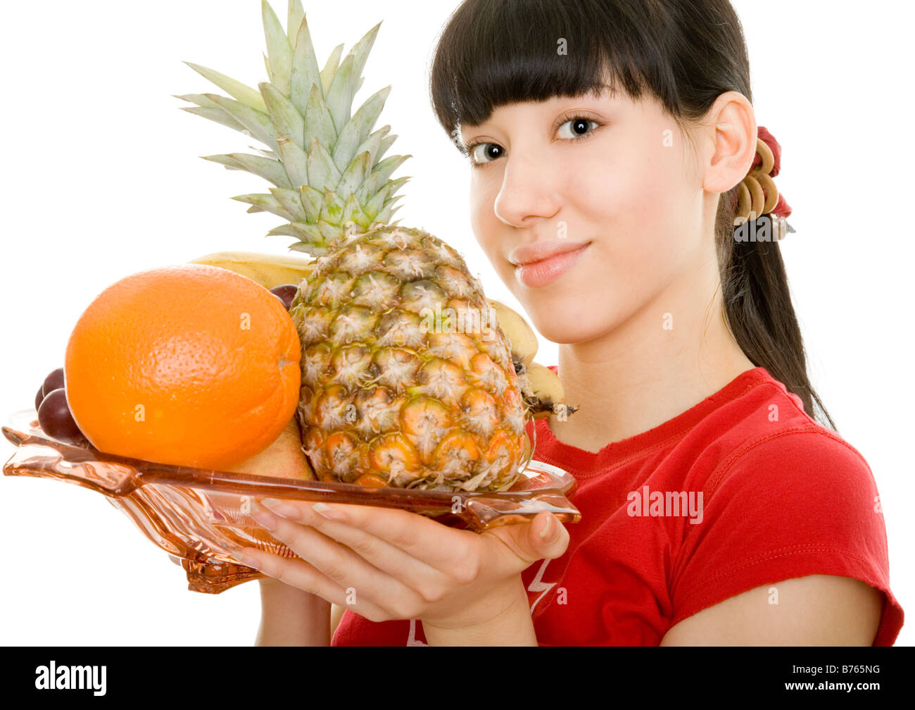 girl with fruits Stock Photo - Alamy
