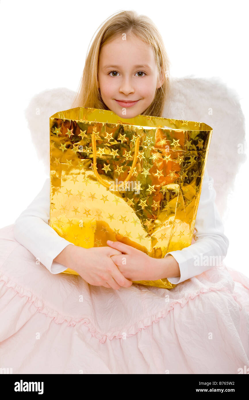 angel with present Stock Photo - Alamy